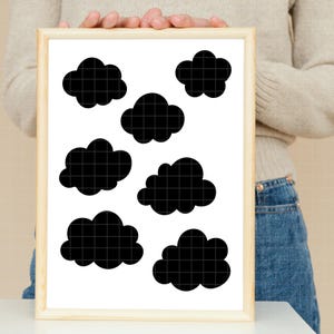 960 - Black Clouds Pack Silhouettes SVG, EPS, PNG - Clouds Silhouettes ...