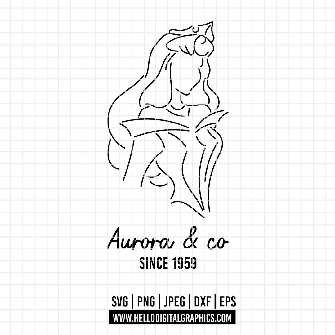 78 - Princess Aurora Outline SVG, EPS, PNG - Disneey Sleeping Beauty ...