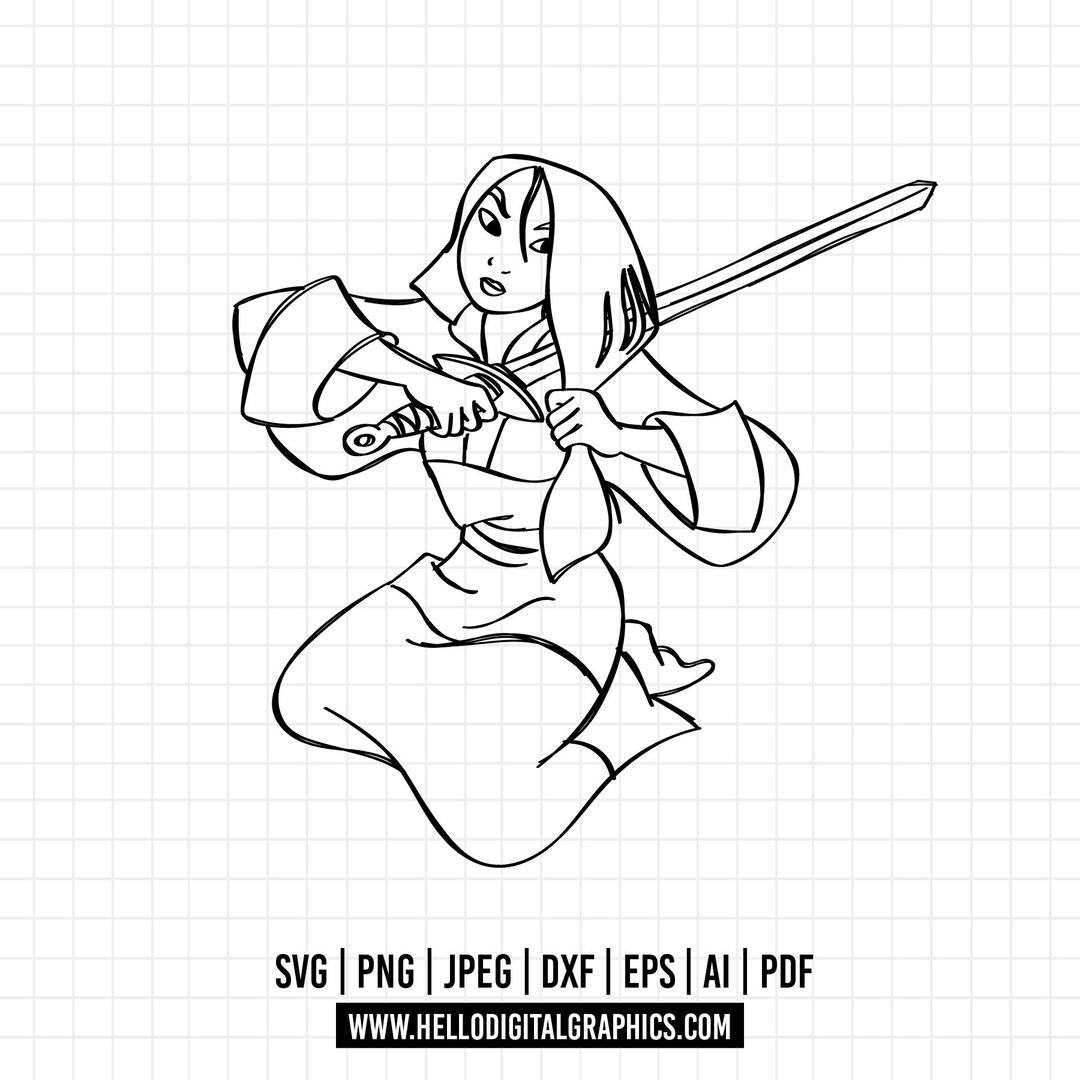 621 - Princess Mulan SVG, PNG, Eps - Mulan Clipart Vector. Disneey ...