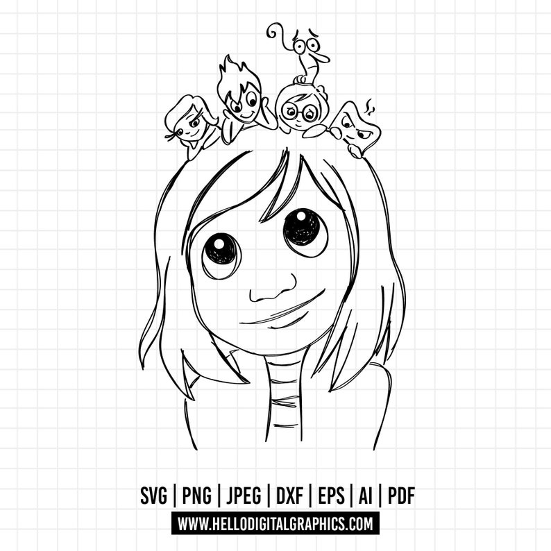 641 Inside Out SVG, EPS, PNG Riley Svg, Inside Out Clipart Vector. - Etsy