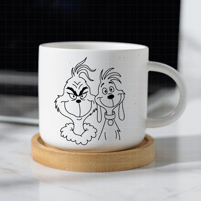 3810 - the Grinch and Max Line Art Svg, Eps, Png, Jpeg, Dxf. the Grinch ...