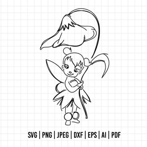 377 Little Tinker Bell SVG, EPS, PNG Tinker Bell Kawaii Clipart Vector ...