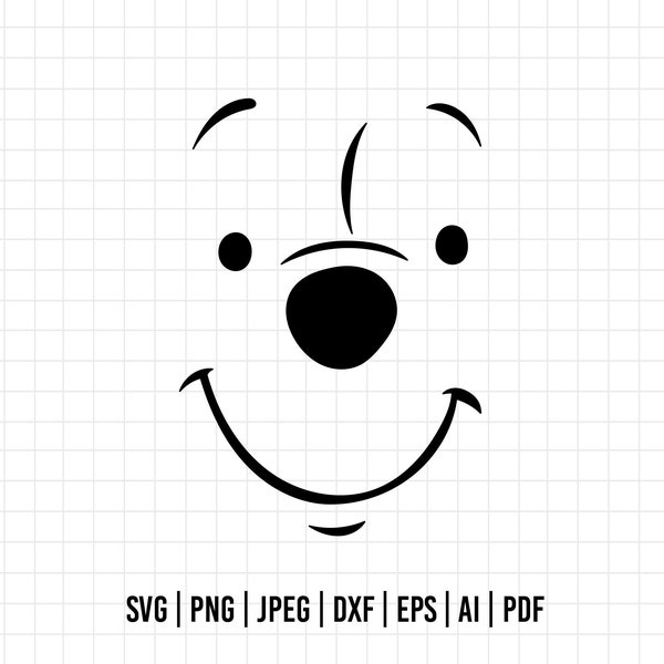 Winnie the Pooh Face Png - Etsy