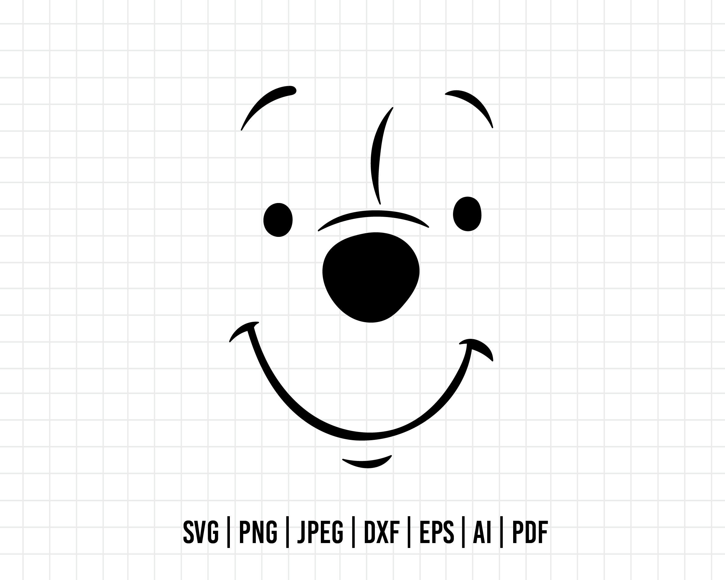 13 Winnie the Pooh Face SVG, EPS, PNG Pooh Face Clipart Vector. - Etsy