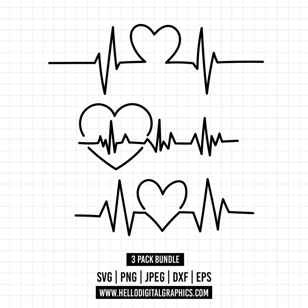 1296 - Heart Beat Tshirt Svg, Heartbeat Svg Bundle,heart Beat Svg ...