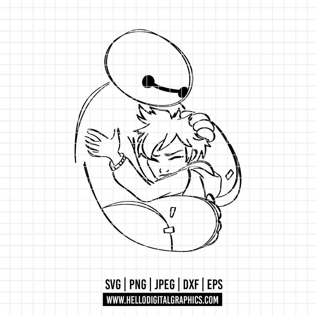 639 - Hiro and Baymax SVG, PNG, Eps - Disneey Big Hero 6 Clipart. Hiro ...