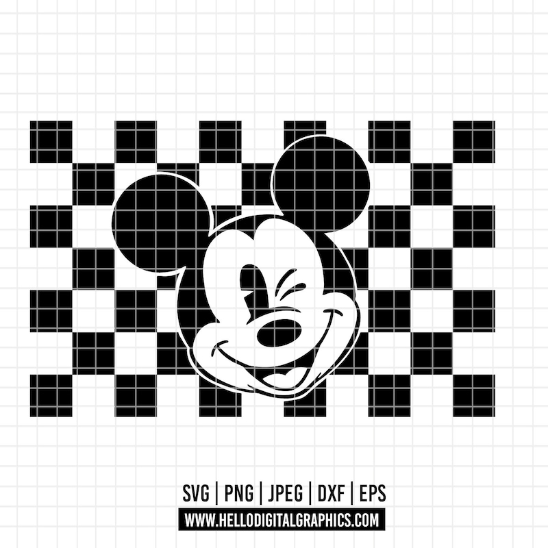 Checkered Mickey Dtf - Etsy