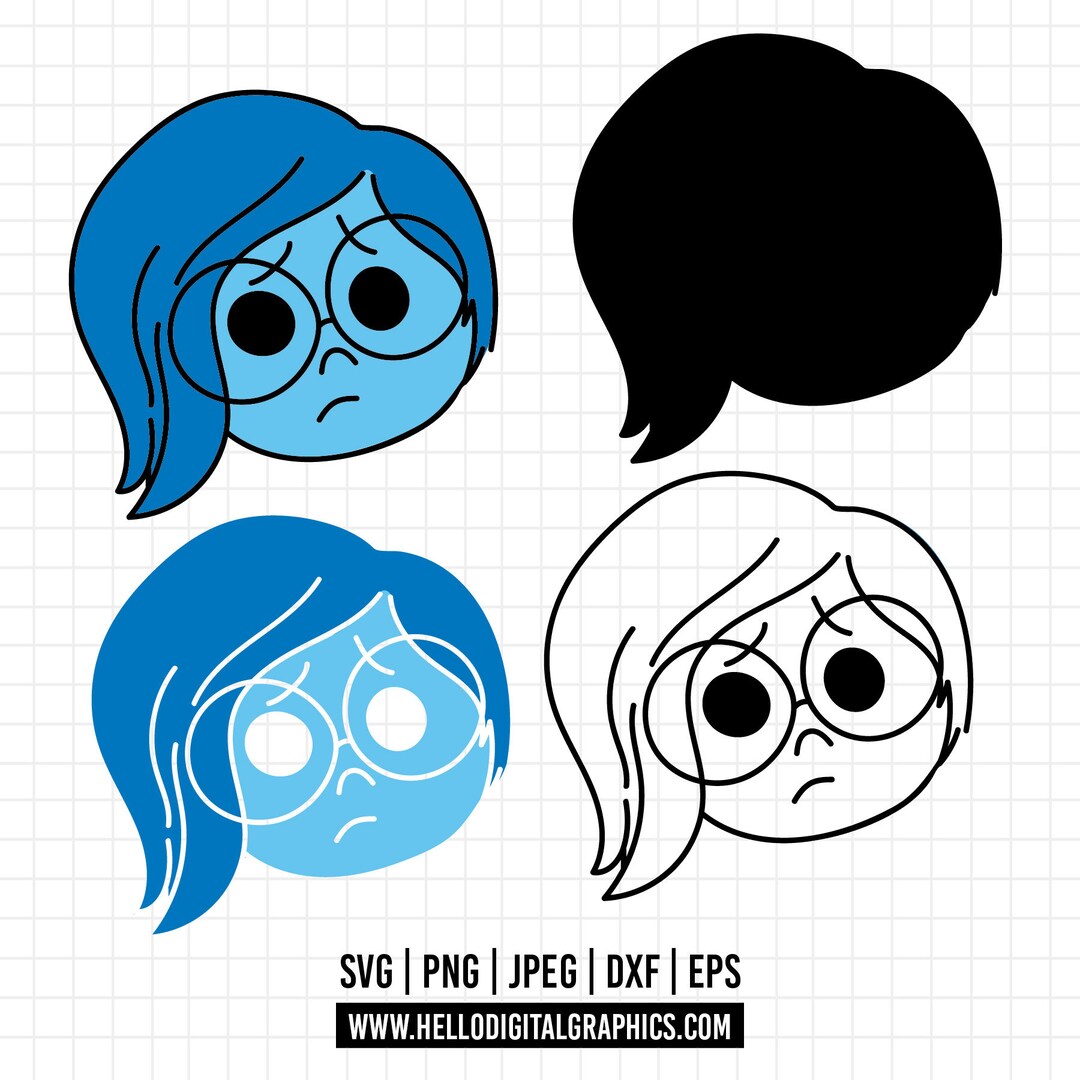1489 - Sadness Pack Bundle SVG, EPS, PNG - Inside Out 2 New Characters ...