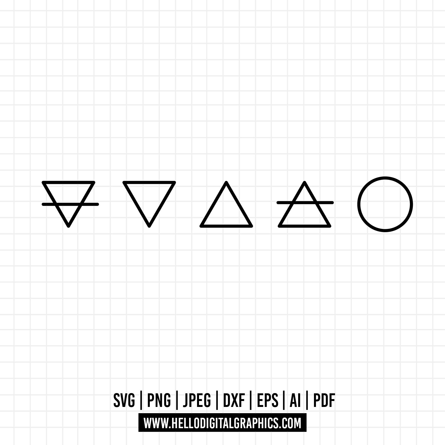 1322 - Four Elements SVG, 4 Elements Symbols, Four Elements Template ...