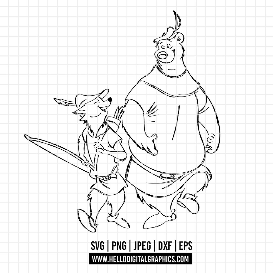 627 - Robin Hood and Little Juan SVG, PNG, Eps - Disneyy Robin Hood ...