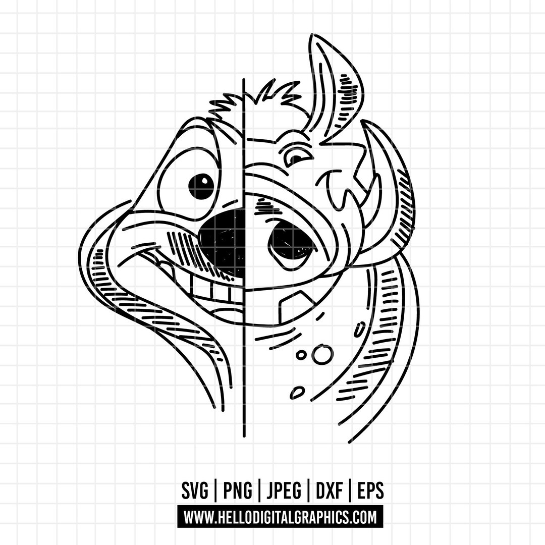 634 - Timon and Pumba SVG, PNG, Eps-lion King Simba Clipart Vector. the ...