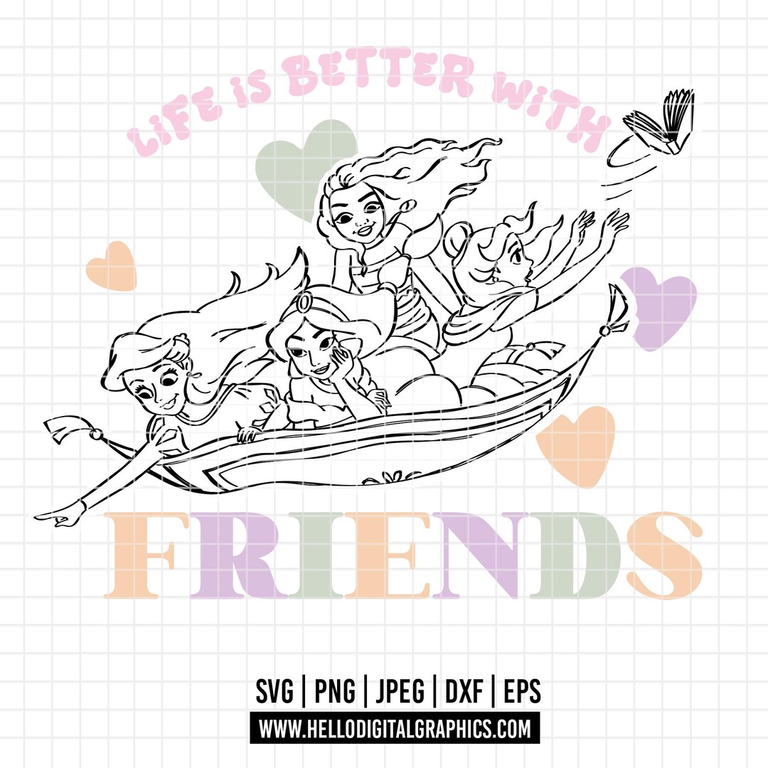 2578 - Disneyy Princess Friends Svg,png,eps-disneey Princess for Trips ...
