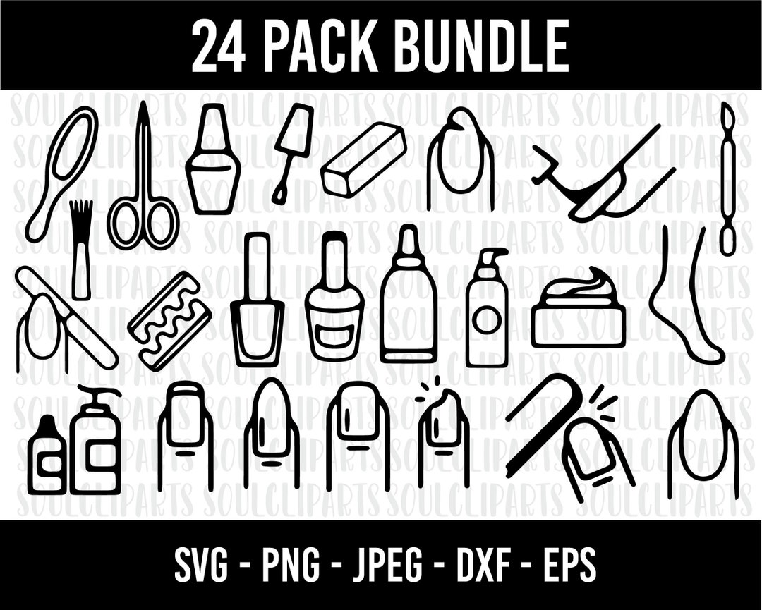 COD839 Nail Art SVG Bundle, Girl Hand Svg, Nail Art Cut File, Nail Tech ...