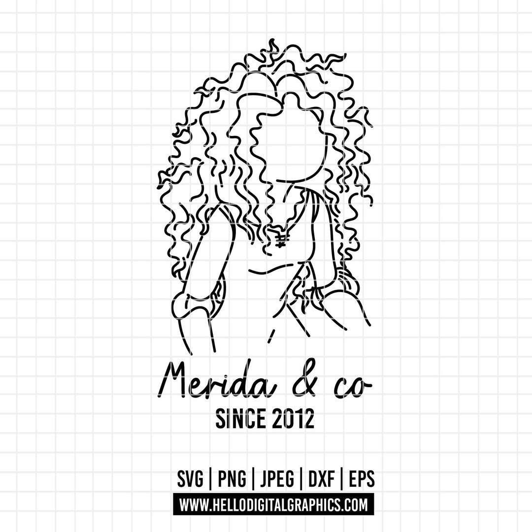 77 - Princess Merida, Brave SVG, EPS, PNG - Brave and Co Clipart Vector ...