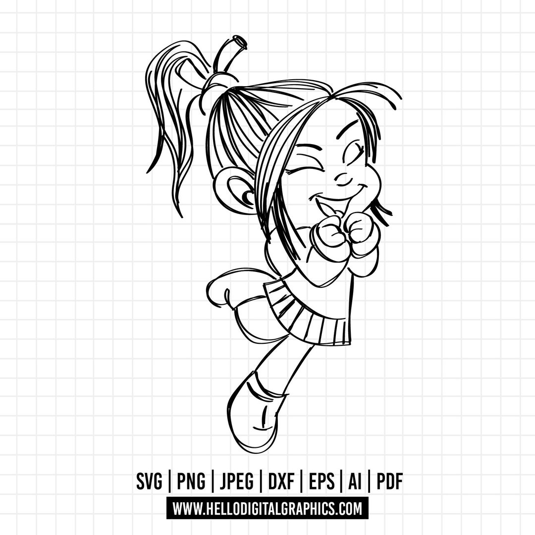 624 - Vanellope SVG, EPS, PNG - Wreck It Ralph Clipart. Cut File ...