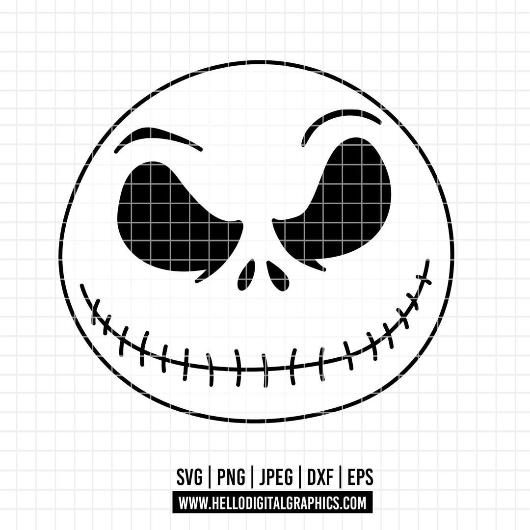 3777 - Jack Skellington Icon Dtf Full Color Svg, Eps, Png, Dxf, Jpeg ...