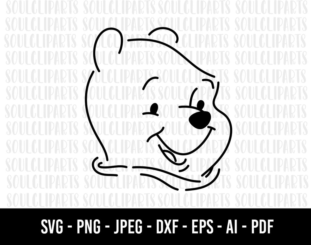 Cod981-winnie the Pooh Svg, Winnie the Pooh Clipart, Outline, Cutting ...