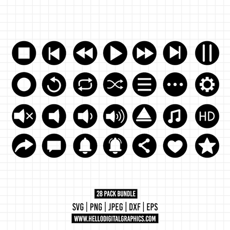 1299 Music Icons Svg, Volume Button SVG, Play Buttons Svg, Music Player ...