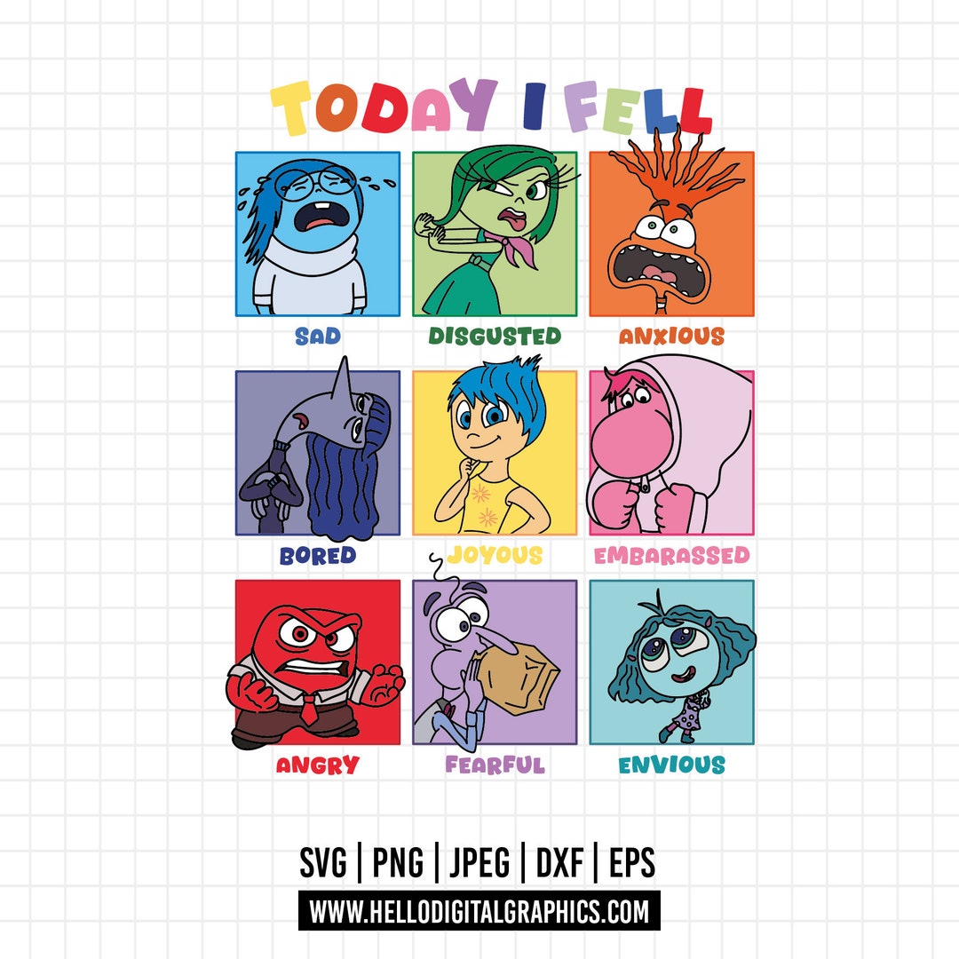 1520 - Emotions From Inside Out 2 New Characters SVG, EPS, PNG - Today ...