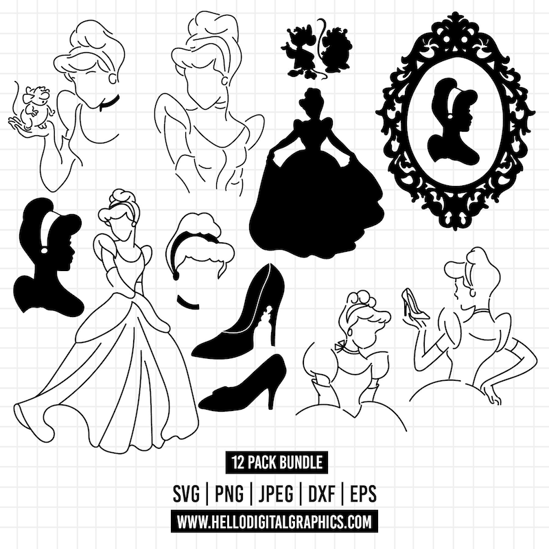Cinderella Vector - Etsy