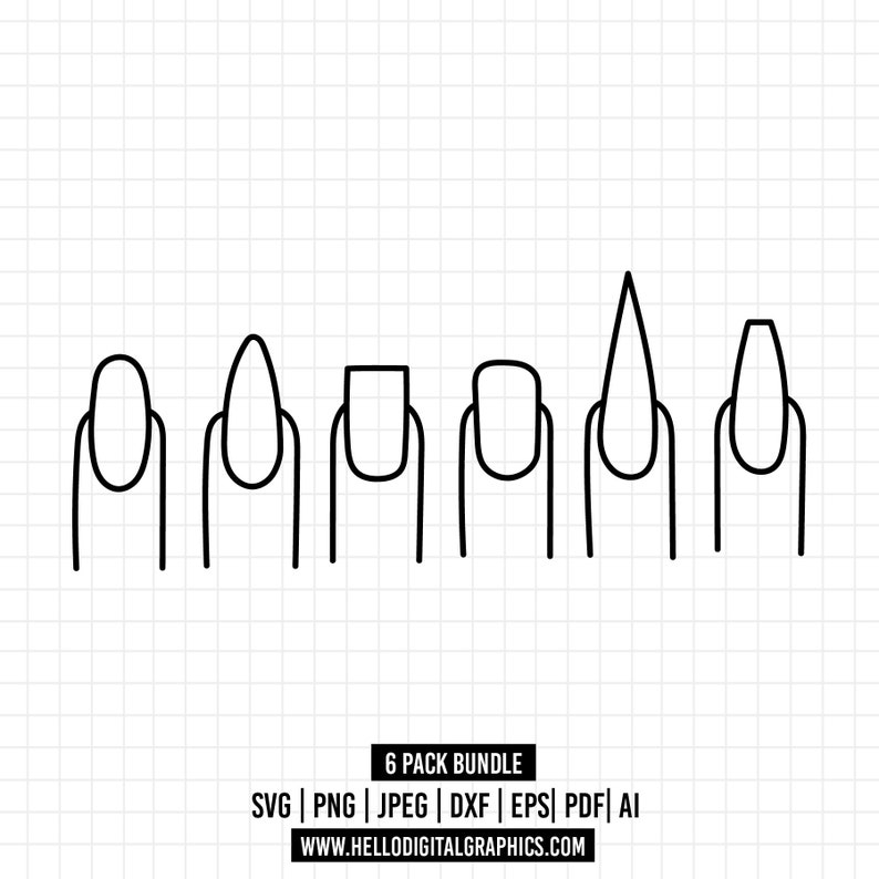 1359 - Nail Art SVG Bundle, Girl Hand Svg, Nail Art Cut File, Nail Tech ...