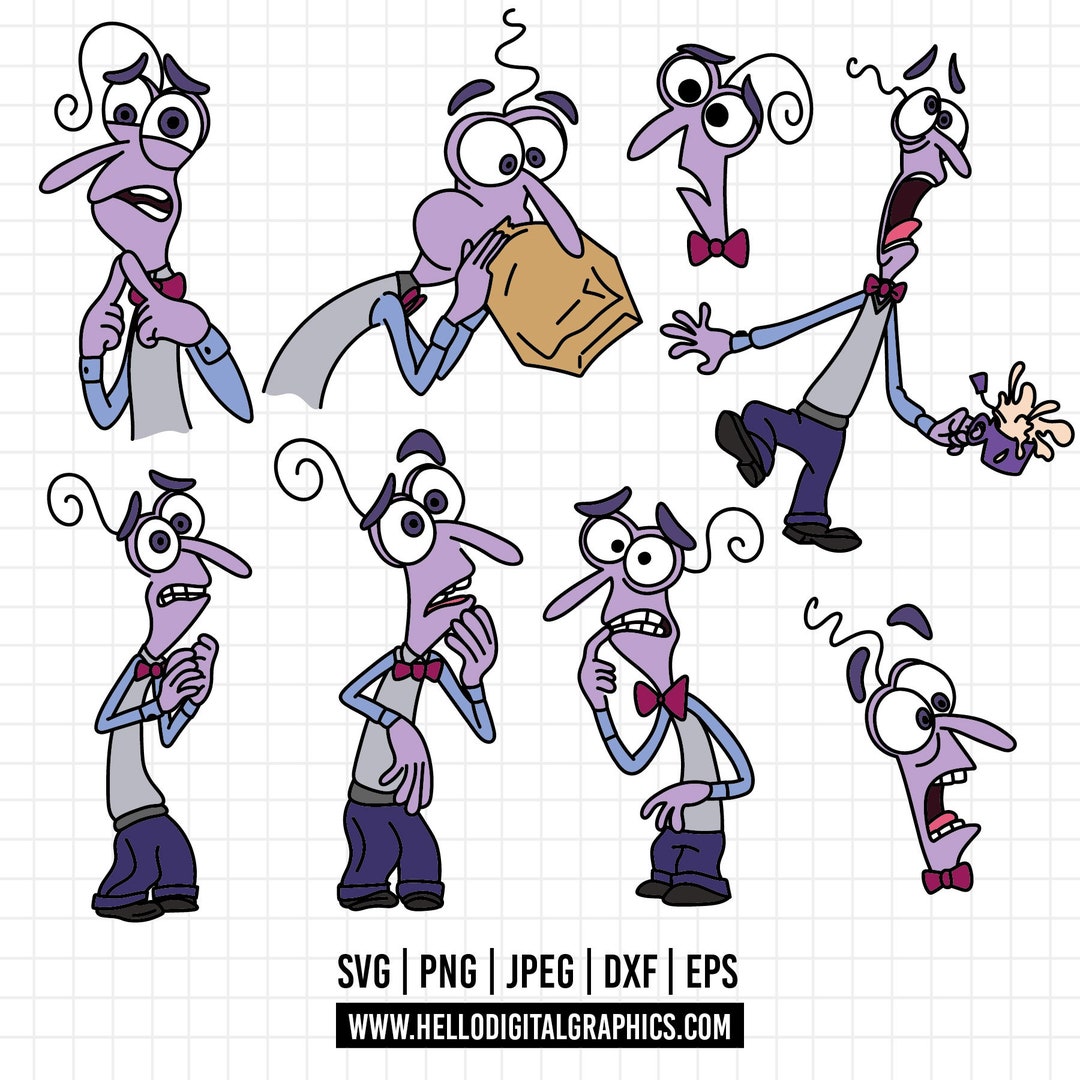 1496 - Fear SVG, EPS, PNG - Inside Out 2 New Characters Clipart Vector ...