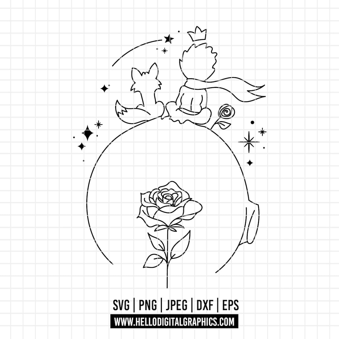 07 - the Little Prince and the Fox SVG, EPS, PNG - the Little Prince ...