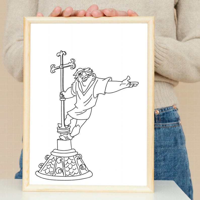 3800 - Quasimodo, the Hunchback of Notre Dame Line Art Svg, Png, Eps ...