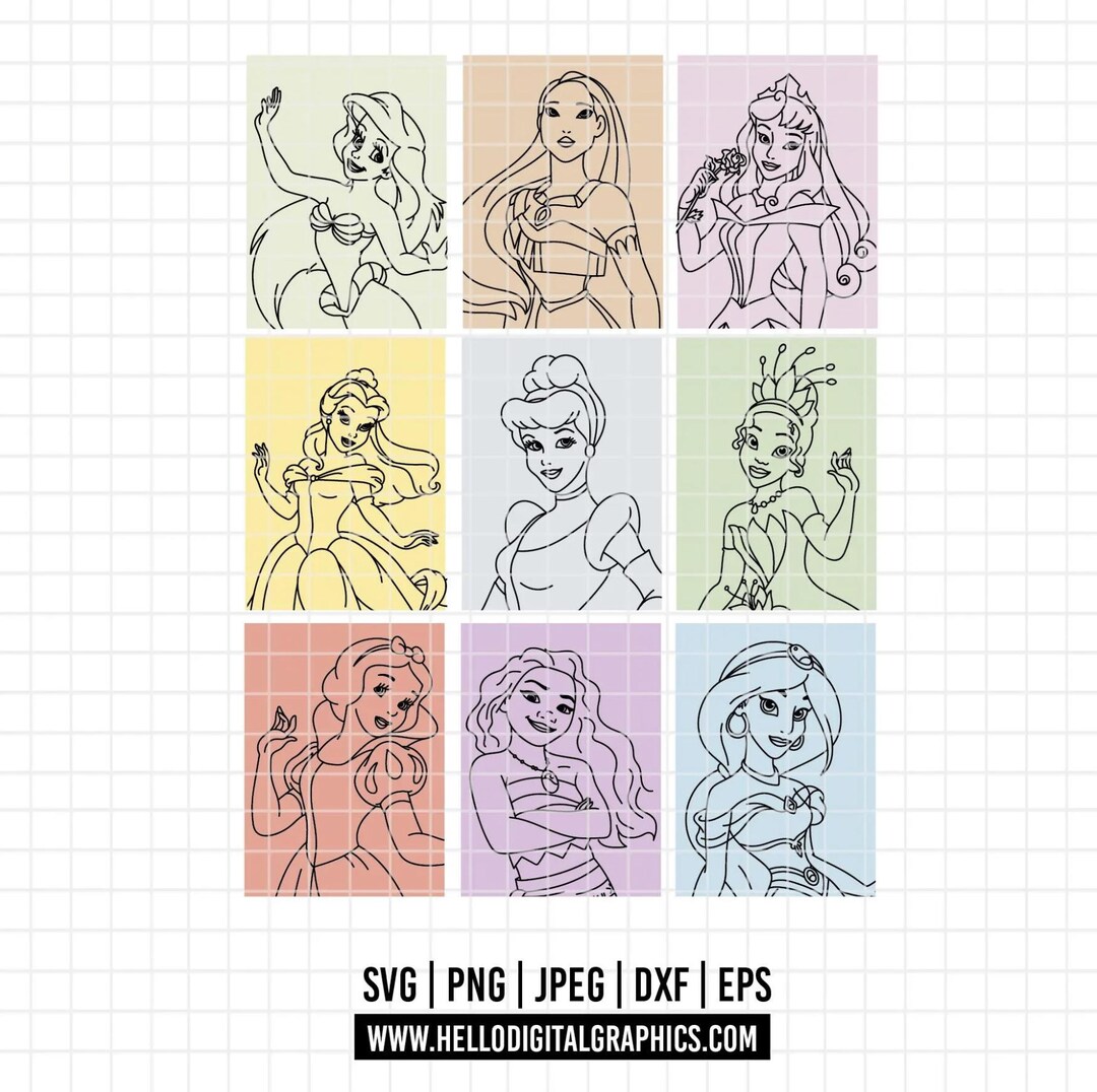 2579 - Disneyy Princess Friends SVG, PNG, Eps-disneey Princess for ...