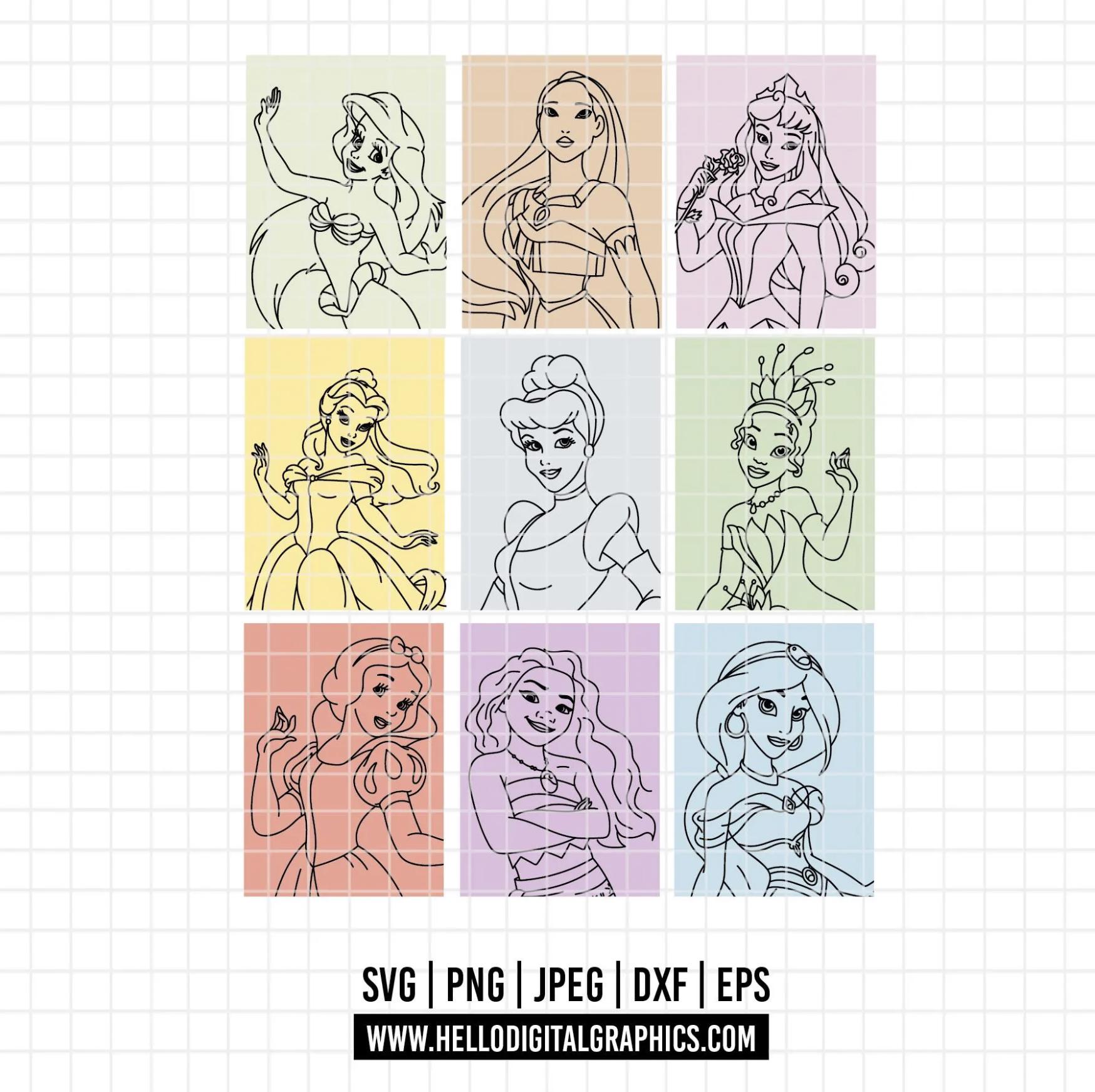2579 - Disneyy Princess Friends SVG, PNG, Eps-disneey Princess for ...