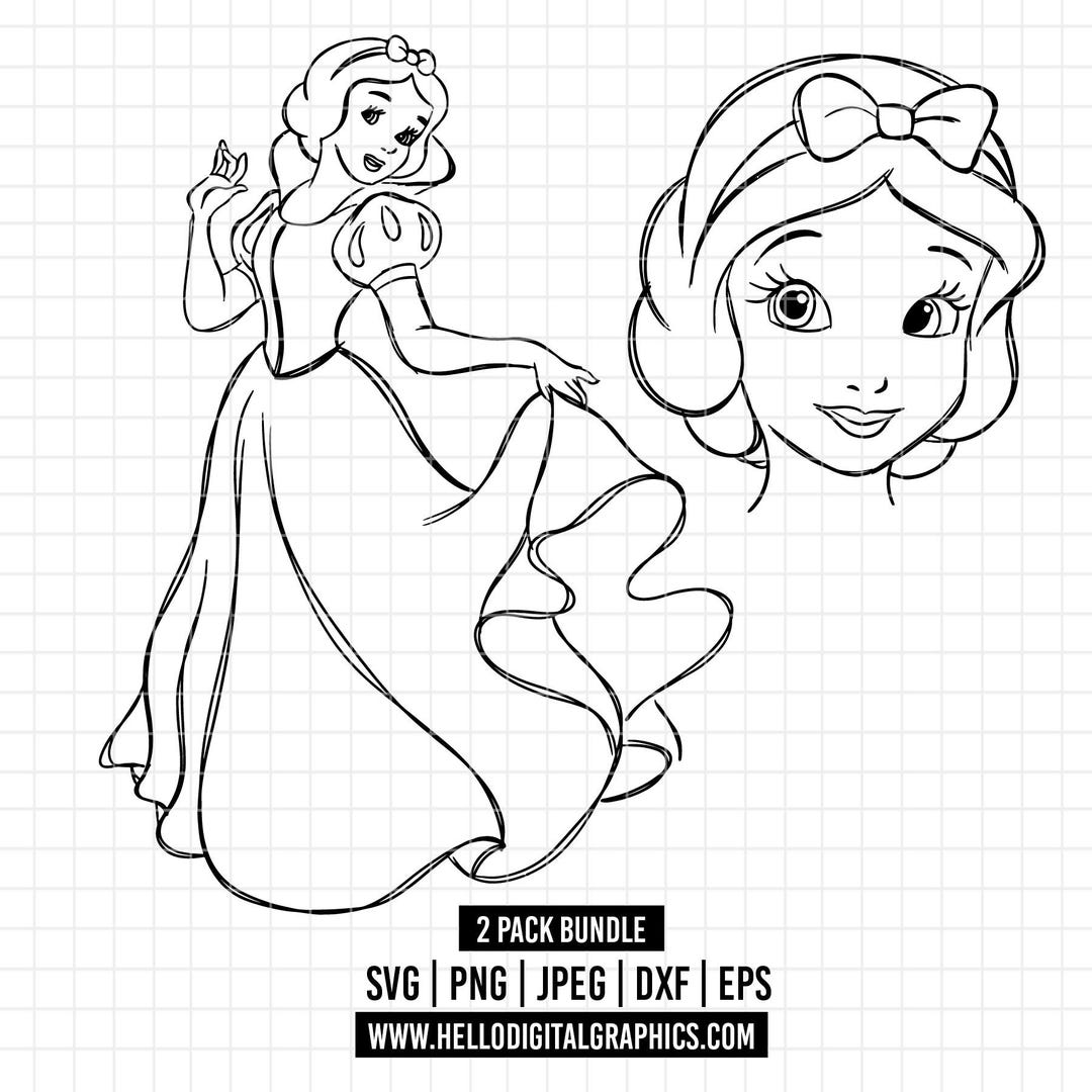 1679 Disneyy Princess Snow White Sketch Pack Bundle SVG, EPS, PNG ...