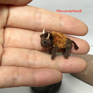 Tiny Crochet American Buffalo - Miniature Amigurumi Figurine - Etsy
