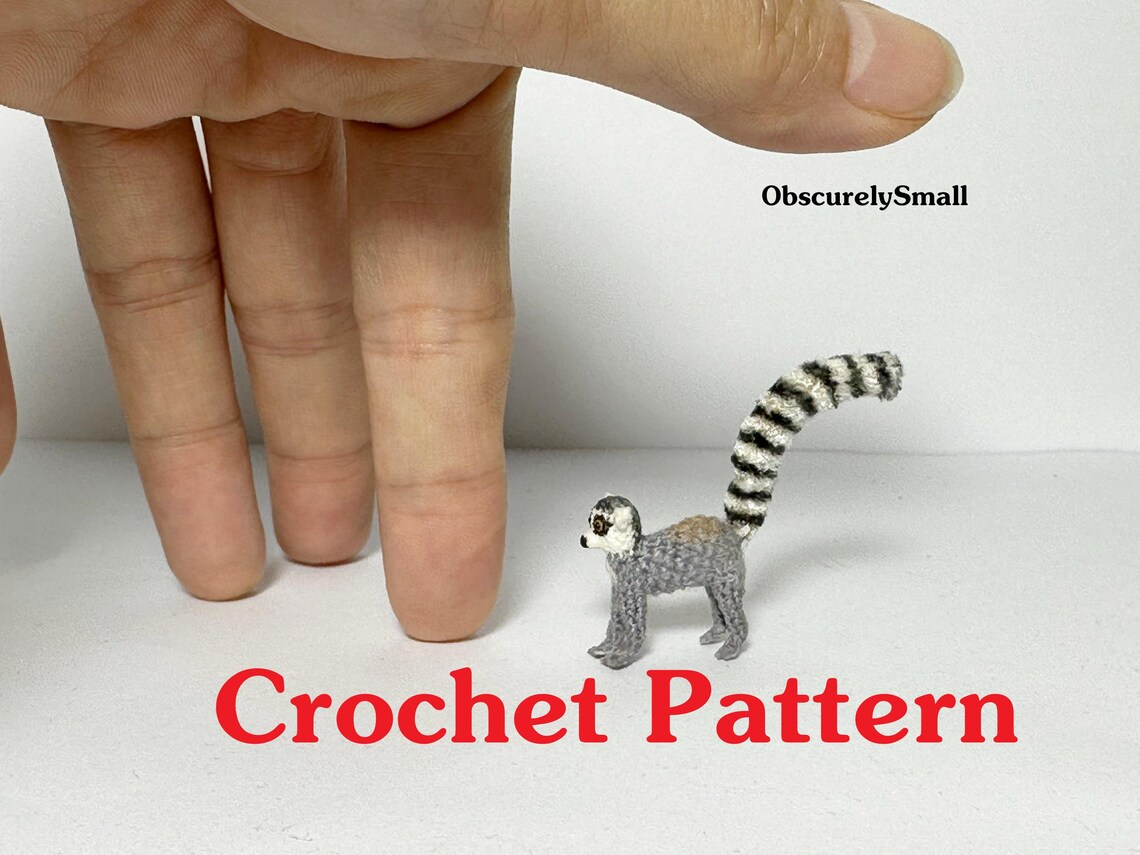 Crochet Ring-tailed Lemur Pattern: Amigurumi Miniature (PDF Pattern) - Etsy