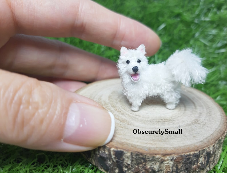 Miniature Samoyed Micro Crochet Dog Amigurumi Dog Stuff - Etsy