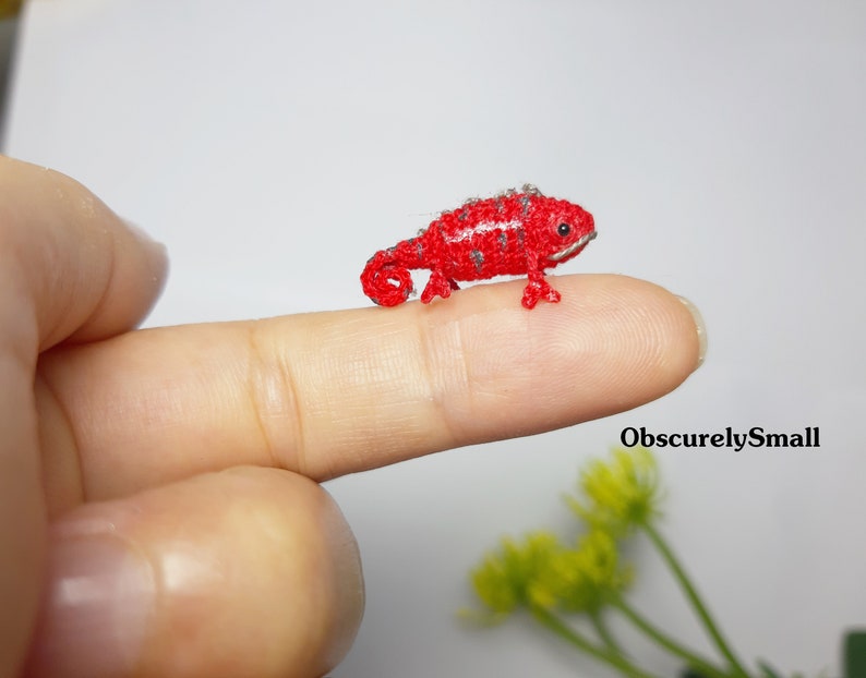 Chameleon Micro Crochet Chameleon Miniature Chameleon - Etsy