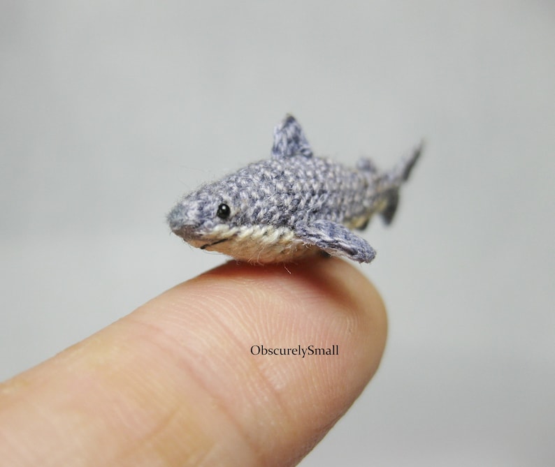 Tiny Crochet Shark: Miniature Amigurumi Stuffed Animal - Etsy