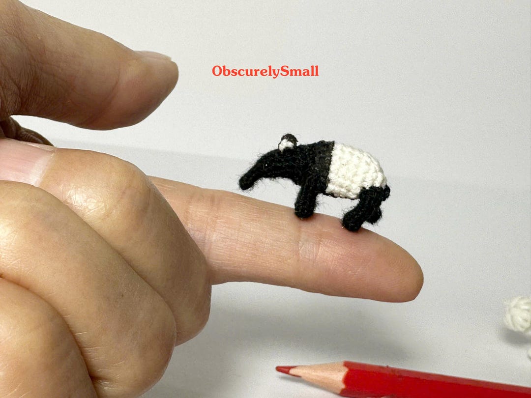 Tiny Crochet Tapir: Miniature Amigurumi Tapir. - Etsy