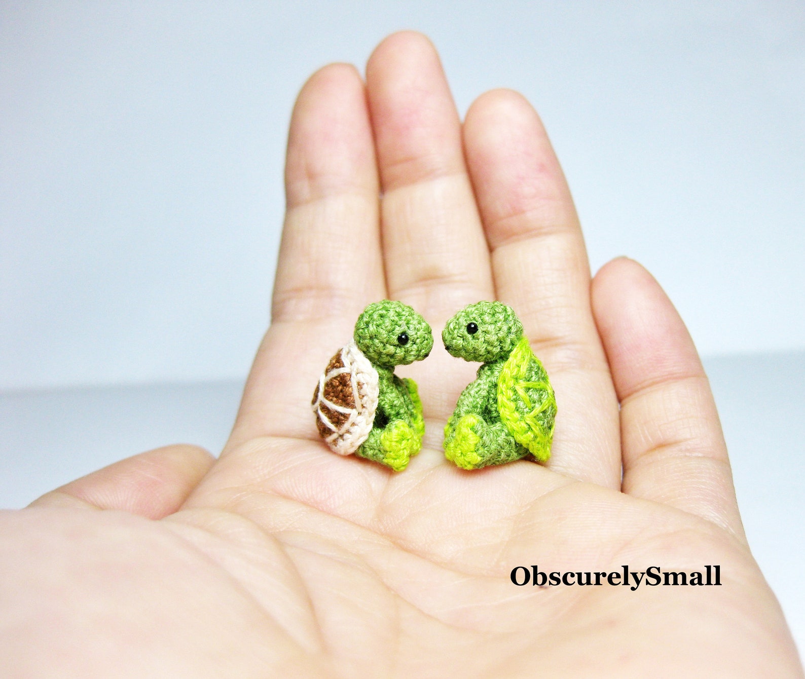 Tiny Crochet Green Turtles Amigurumi Turtle Made to Order - Etsy