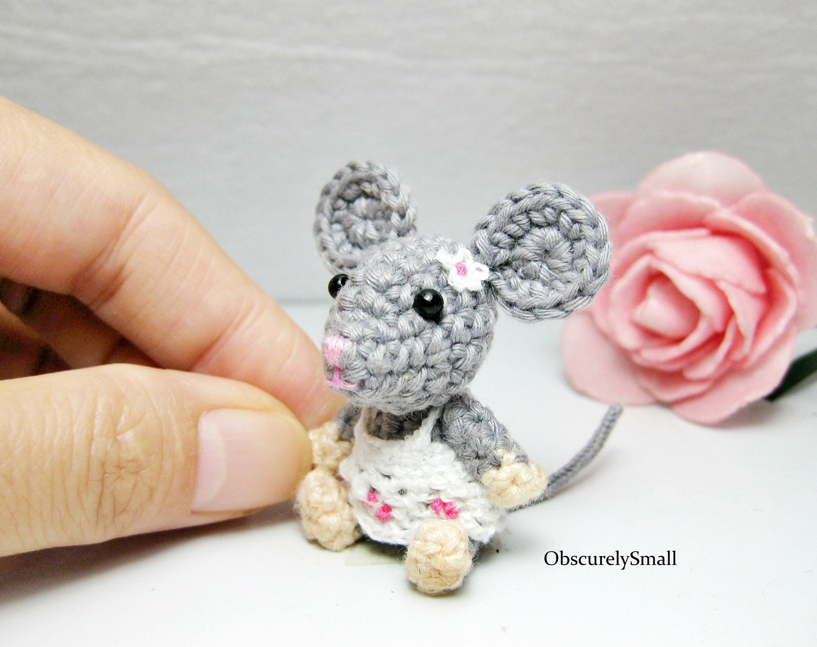 Cute Crochet Mouse Couple Tiny Amigurumi Mouse Made to | Etsy
