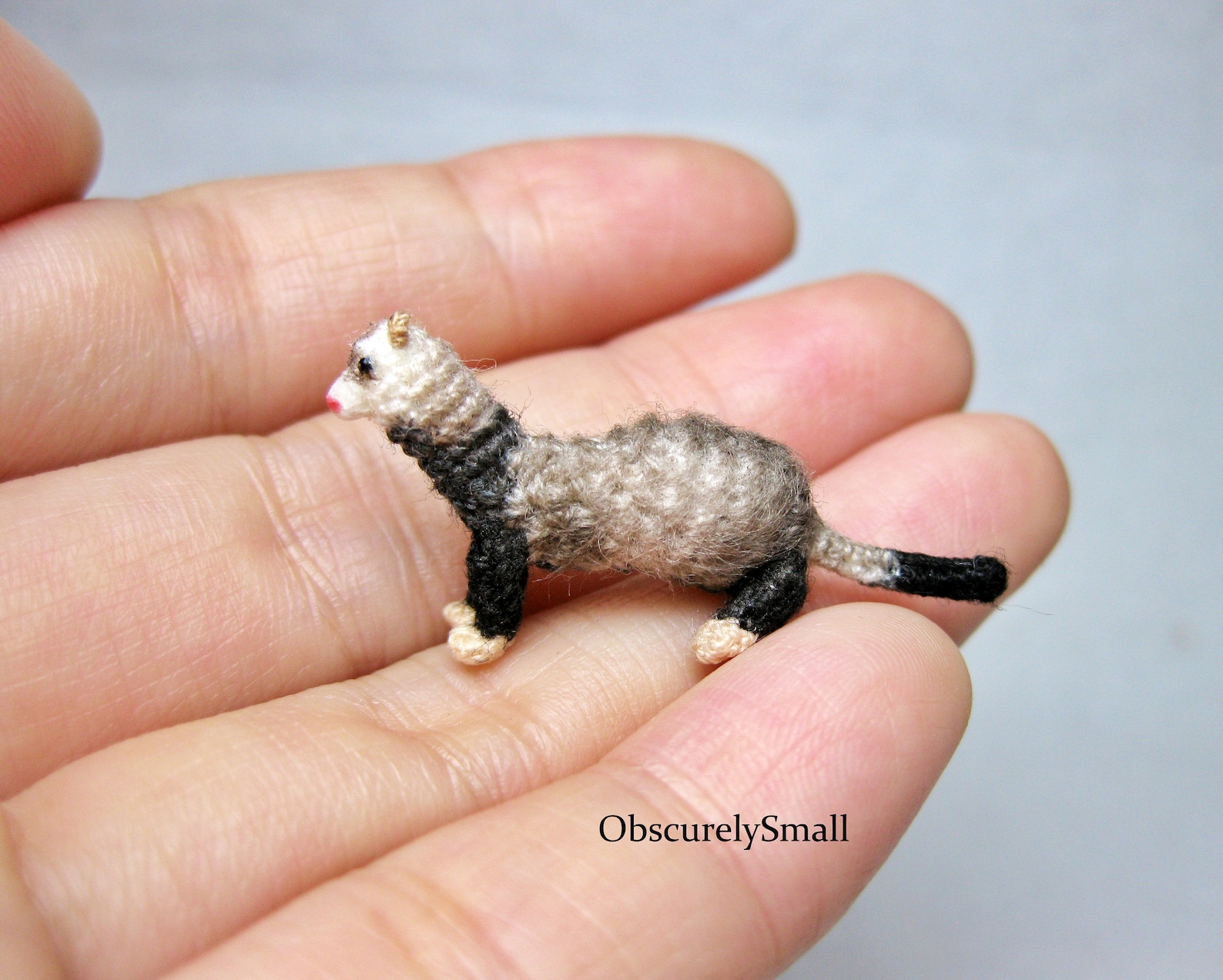Tiny Crochet Ferret Amigurumi Ferret Made to Order | Etsy