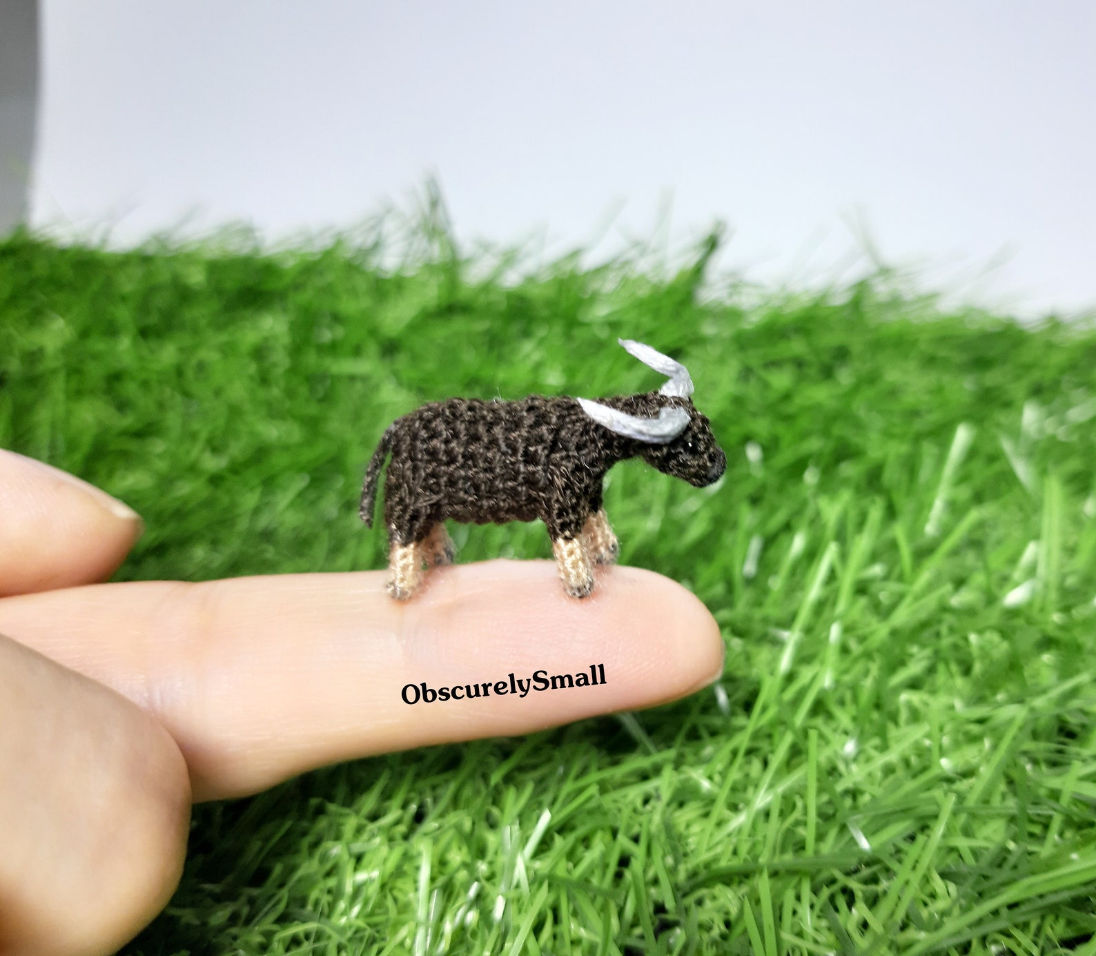 Micro Crochet Water Buffalo: Tiny Amigurumi Miniature Figurine - Etsy