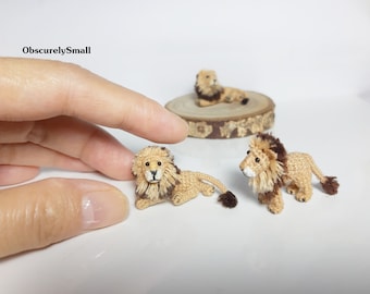 Miniature Crochet Lion - Micro Mini Amigurumi Crochet Tiny Animal Doll ...