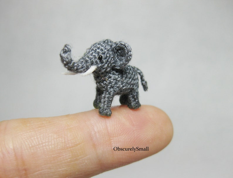 Miniature Tiny Crochet Elephants Amigurumi Elephant Made - Etsy