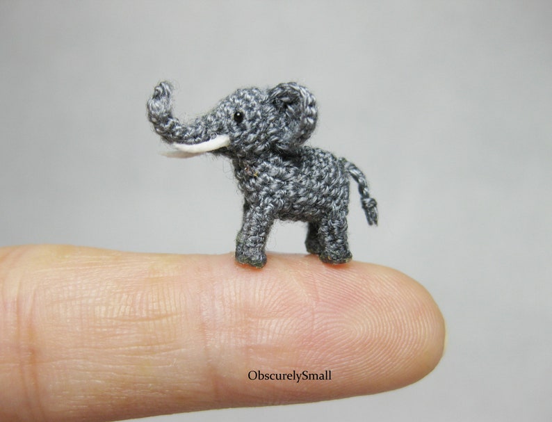 Miniature Tiny Crochet Elephants Amigurumi Elephant Made | Etsy
