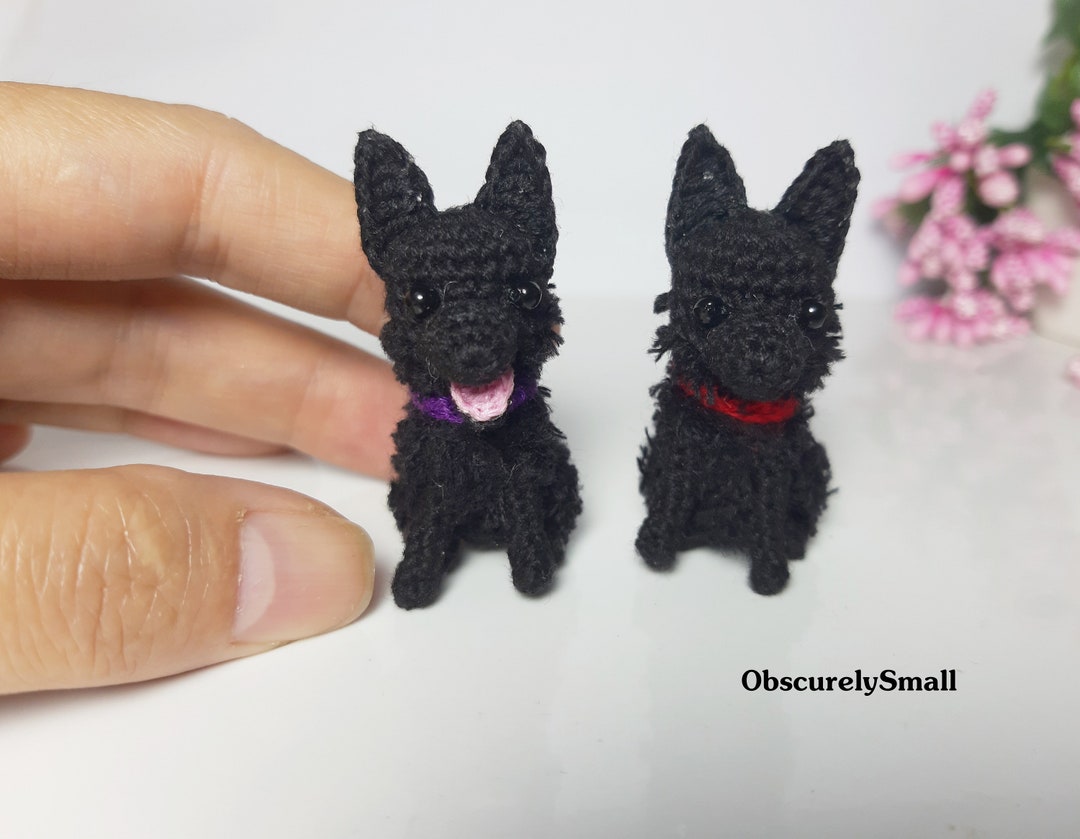 Mini Crochet Schipperke Dog: Black Stuffed Animal Figurine - Etsy
