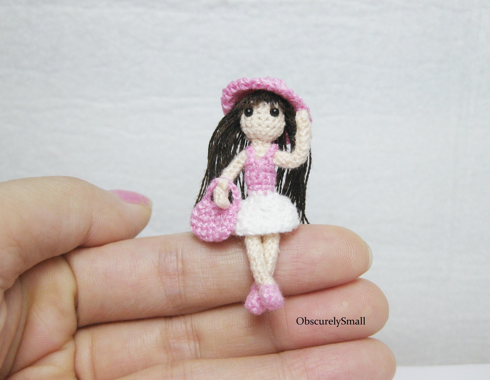 Miniature Crochet Doll With a Hat Amigurumi Doll Made to - Etsy