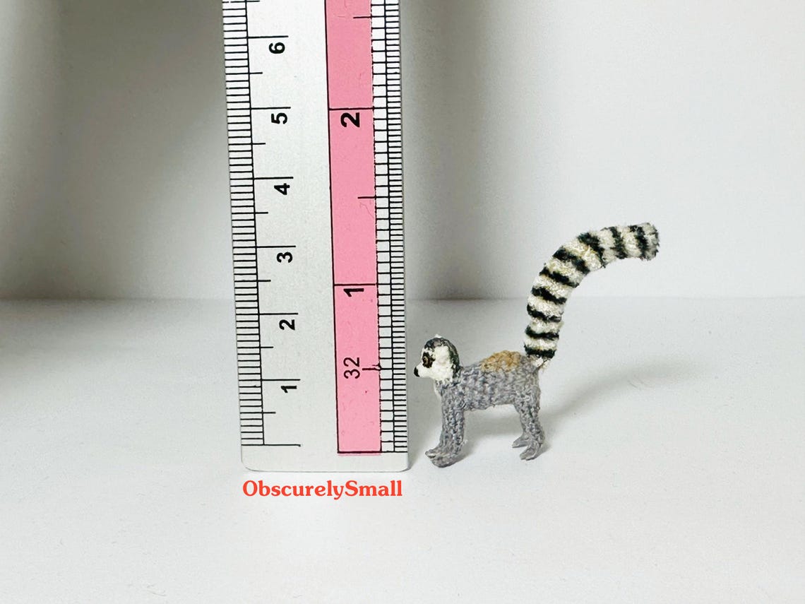 Crochet Ring-tailed Lemur Pattern: Amigurumi Miniature (PDF Pattern) - Etsy