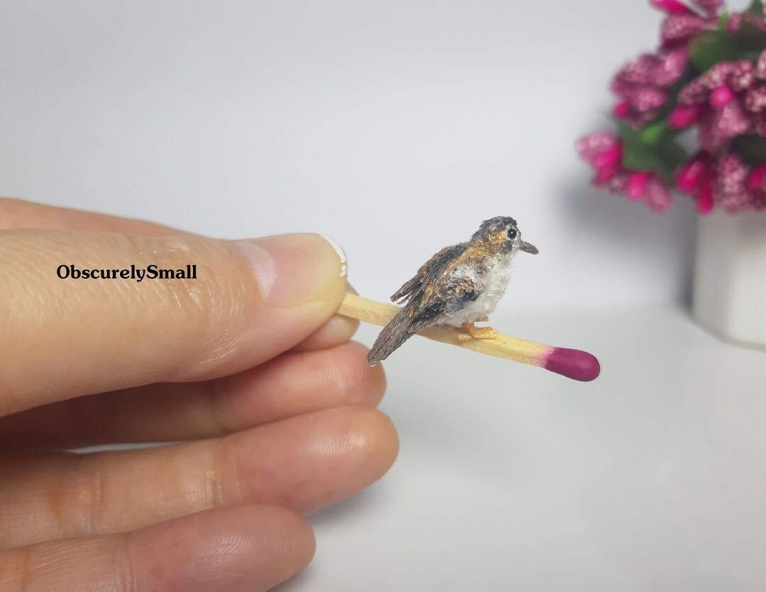 Miniature Crochet House Sparrow: Tiny Bird Figurine - Etsy