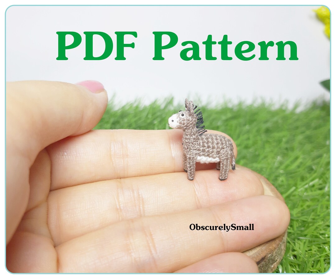 Tiny Crochet Donkey Pattern - Amigurumi Pattern - PDF Files Instant ...