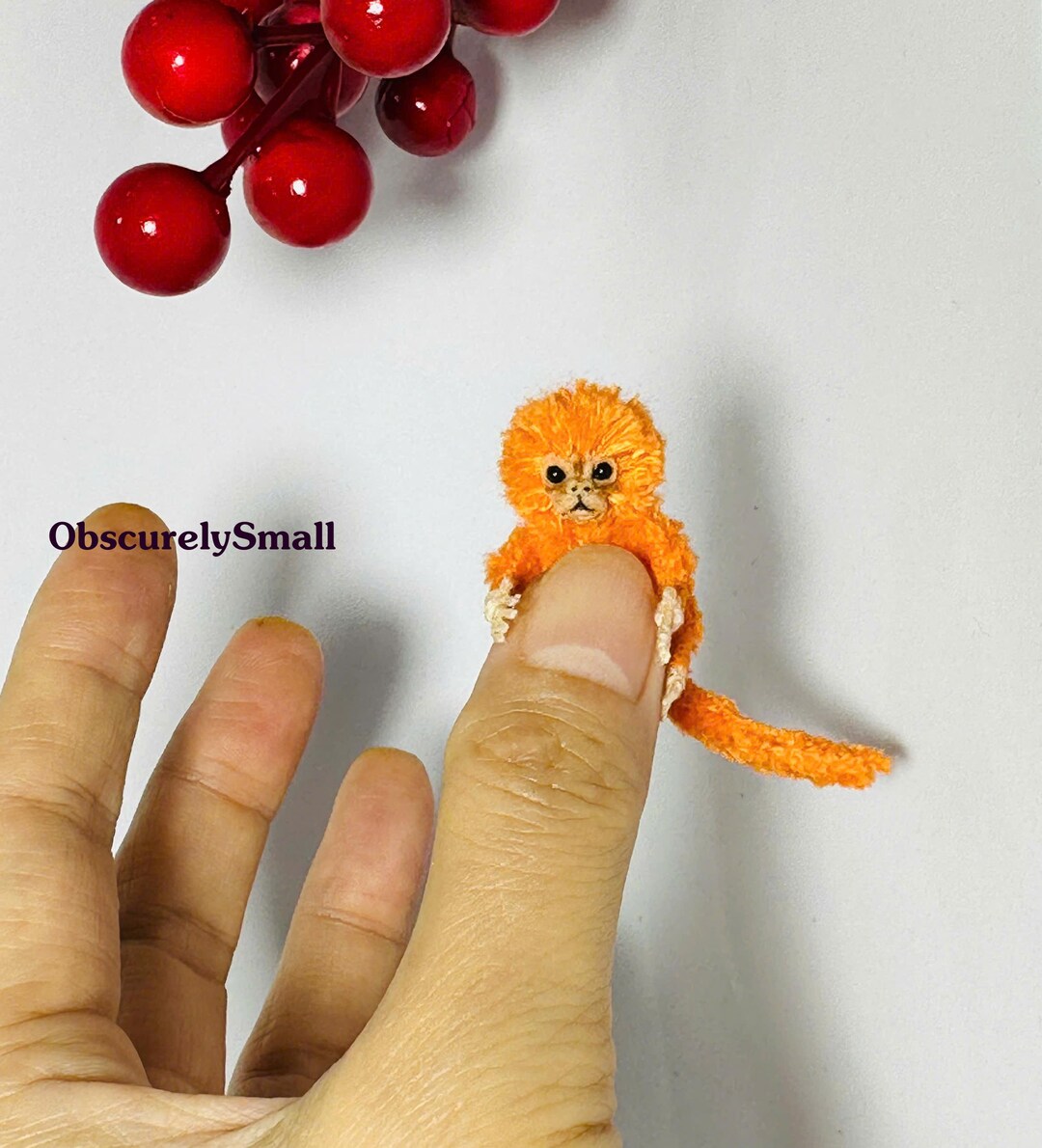 Tiny Crochet Marmoset Monkey: Amigurumi Miniature Figurine - Etsy